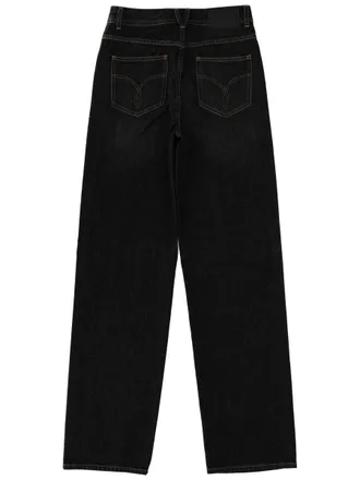 Versace Stud and Crystal-Embellished Jeans - Black