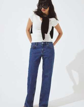 NA-KD Lane - Jean taille basse - Bleu moyen