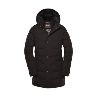 Moorer Homme, Manteaux, Noir, Taille: 2XL Veste matelassée en plumes doie avec col intérieur en fourrure amovible