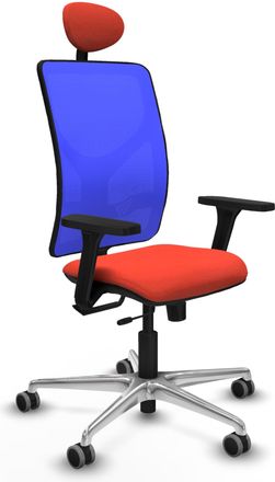 Piqueras y Crespo Arbeitsstuhl f&uuml;r viele Stunden, mit 3D-Armen, h&ouml;henverstellbarer Lendenwirbelst&uuml;tze und festem Kopfteil, ausgestattet mit Syncro/Traslack und Schneide