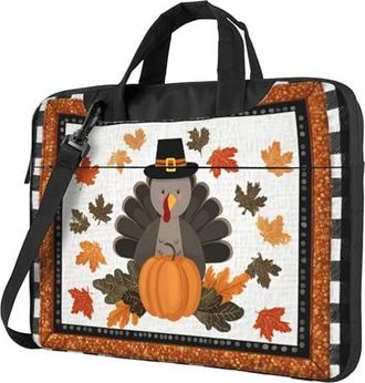 Generic Sac pour ordinateur portable de 15,6, motif feuilles dérable dautomne avec bandoulière, housse de protection résistante aux chocs pour homme et femme,