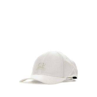 C.P. Company C.p. Company, Homme, Accessoires, Blanc, Taille: ONE Size Casquette de baseball en coton avec logo brod&eacute;