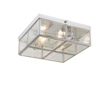 Licht-Erlebnisse Deckenleuchte in Chrom Bauhaus Design 2xE14 bis zu 40 Watt 230V aus Metall & Glas Schlafzimmer K&uuml;che Esszimmer Lampe Leuchten Beleuchtung