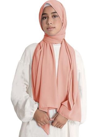 Lina & Lily Foulard Hijab Femme Musulmane en Soie de M&eacute;dine (Saumon)