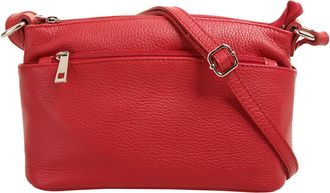 Cluty Umh&auml;ngetasche echt Leder Damen | Made in Italy, Crossbody Bag, Messenger Bag mit Rei&szlig;verschluss, Schultertasche aus Rindleder | 020617