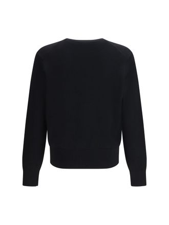 Ami Mens Pull Col Rond Ami De Coeur Noir-Rouge Cotton Knitwear Noir/rouge Sweater