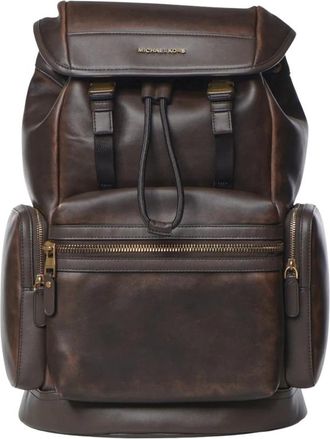 Michael Kors Hudson Burnished Leather Rucksack - - Bags - Herren - Braun - ONE SIZE