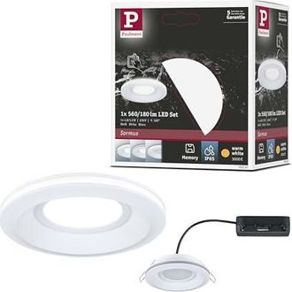 Paulmann 92247 LED Einbauleuchte Sormus IP65 rund 100mm 4,8/1,5W 560lm / 180lm 230V 3000K Wei&szlig;
