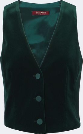 Max Mara Weste Elegante aus Baumwollsamt mit Satin