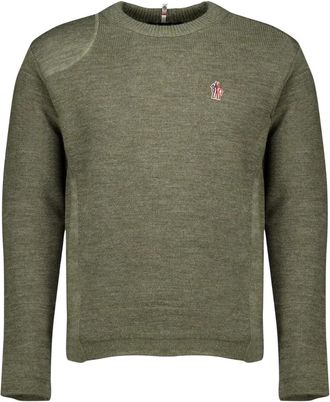 Moncler Pullover mit Rundhalsausschnitt aus Wolle - - Knitwear - Herren - Gr&uuml;n - S