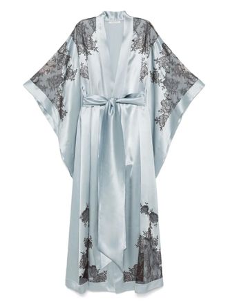 Carine Gilson robe de chambre en soie - Bleu