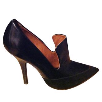 Celine Leather & Velvet Booties Size 36.5