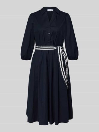 More & More Hemdblusenkleid mit V-Ausschnitt und Bindeg&uuml;rtel