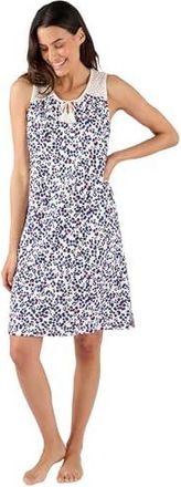 Damart Chemise de Nuit en Maille Jersey Pur Coton Femme Bleu Imprimé Taille 54-56 (XXL)