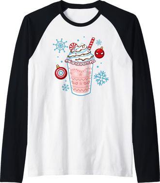 MARVEL Super Heroes Peppermint Drink Christmas Holiday Raglan