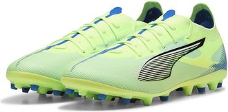 Puma Unisex Adults Ultra 5 Match MG Soccer Shoe, Fizzy Apple-PUMA White-BLUEMAZING, 42.5 EU