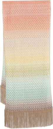Missoni Femme, Accessoires, Multicolore, Taille: ONE Size &Eacute;charpe Beige &agrave; Franges Ombr&eacute;