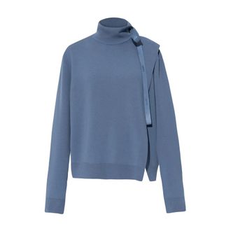 Fendi Woll-Rollkragenpullover - - Knitwear - Damen - Blau - S