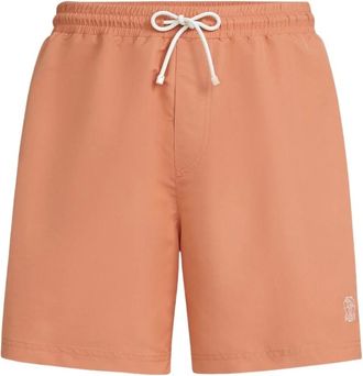 Brunello Cucinelli Homme, Maillots de bain, Orange, Taille: 3XL Short de bain Logo