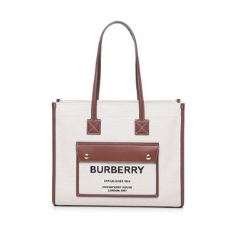 Burberry Femme, Sacs, Multicolore, Taille: ONE Size Sac en toile avec bordure en cuir