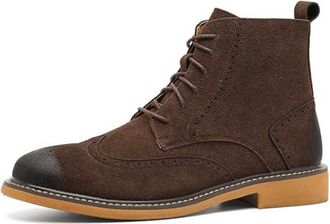 Generic Bottines À Lacets pour Homme - Bottines Chukka en Cuir Suédé PU pour Homme, Chaussures Classiques Et Confortables De Style Oxford,Marron,44.5 EU