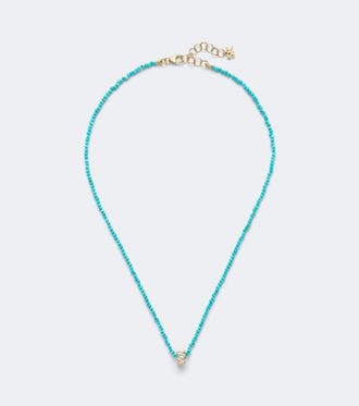 Suzanne Kalan Halskette Infinite aus 18kt Gelbgold mit Diamanten und T&uuml;rkisen