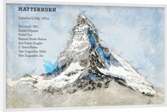 artboxONE Poster mit wei&szlig;em Rahmen 30x20 cm Natur Matterhorn Mountain - Bild Mountains Adventurer Alpine