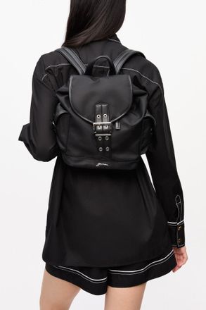 Ganni Schwarzer kleiner Bucky-Rucksack aus Nylon schwarz