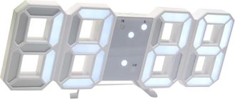 Cabilock 1stück Led Digital Alarm Clock Mit Snooze-Funktion Einstellbare Helligkeit Desktop Und Wandmontage Für Zuhause Und Büro USB Betrieben Weiß