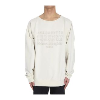 Maison Margiela Crewneck Sweatshirt mit Logo-Print - - Sweatshirts & Hoodies - Herren - Beige - XS