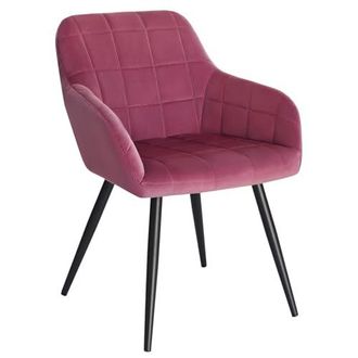 Woltu Chaise de Salle à Manger, Chaise de Cuisine rembourrée en Velours, Pied en métal,Bordeaux BH93bd-1