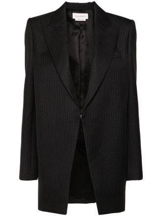 Alexander McQueen blazer à fines rayures - Gris