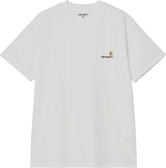 Carhartt Work in Progress Homme, Tops, Blanc, Taille: S S/S American Script T-Shirt