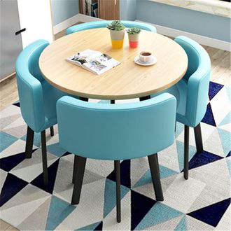 Generic Kleines rundes K&uuml;chen-Esszimmer-Set, moderner Fr&uuml;hst&uuml;ckstisch mit St&uuml;hlen, runde M&ouml;bel f&uuml;r Esszimmer, K&uuml;che und Konferenzraum