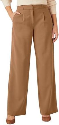 Damart Pantalon Large et Fluide bi-Stretch Femme Marron Taille 50