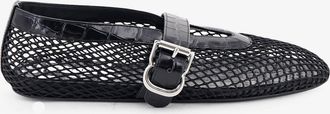 Alaia Flat leather ballerinas with crocodile effect - ALAIA - gender_Woman