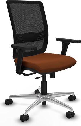 Piqueras y Crespo Drehstuhl mit Haches-Rollen mit 3D-Armen, h&ouml;henverstellbare Lendenwirbelst&uuml;tze, ausgestattet mit Syncro/Traslack und eingespritztem Schaum, Schwarz/Br