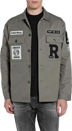 Replay Homme, Chemises, Vert, Taille: XL Surchemise avec &Eacute;cusson et Logo