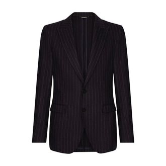 Dolce & Gabbana Homme, Costumes, Bleu, Taille: L Veste Taormina en flanelle &agrave; rayures