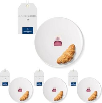 Villeroy & Boch With Love Fr&uuml;hst&uuml;cks-/ Dessertteller Happy Birthday Wei&szlig;, Sp&uuml;lmaschinenfest, Mikrowellensicher, Teller Geburtstagstorte, Geschirr Keramik, Geschenk Ge
