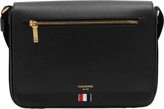 Thom Browne Hobo Bags - Black Leather Messenger Bag With Gold Hardware - Gr. unisize - in Schwarz - f&uuml;r Damen