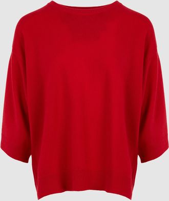 Jeanne Vouland Top Offy Maille Cachemire Rouge