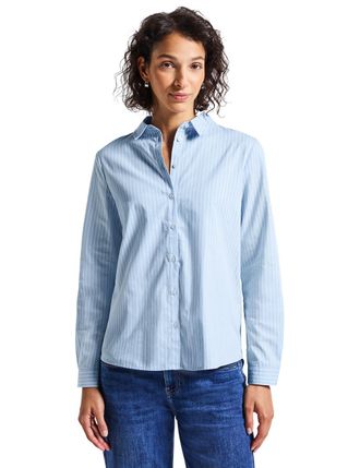 Street One Damen 3412266 Gestreifte Business Bluse, original Blue, 44