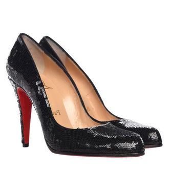 Christian Louboutin Black Sequin Pumps Size 38.5