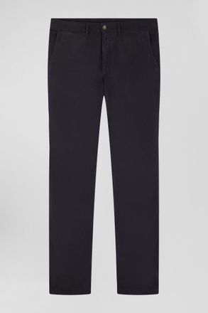 Eden Park Pantalon Chino En Piqu&eacute; De Coton Stretch Et Modal Gris Coupe Regular