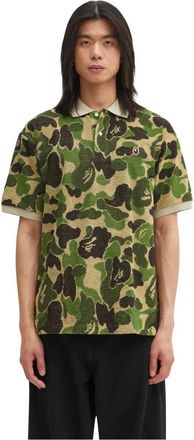 A Bathing Ape A Bathing Ape, Homme, Tops, Multicolore, Taille: XL Polo Jacquard Camo Pile