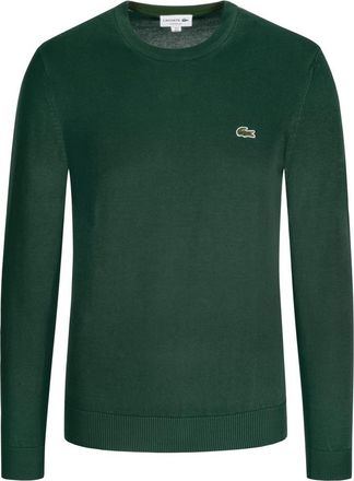 Lacoste Glattstrick-Pullover mit kleinem Krokodil-Aufn&auml;her, Regular Fit in