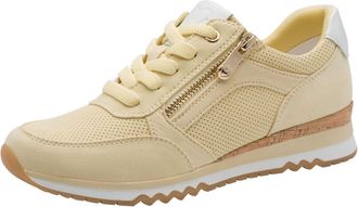 Marco Tozzi Marco Tozzi Damen Sneaker weiches Feel Me Wechselfu&szlig;bett weiches Innenfutter Vegan Modern, gelb (Vanilla Comb), 36 EU