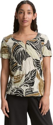 Tom Tailor Damen 1046403 T-Shirt, 37999 - Neutral Cut Leaves Design, XXS EU