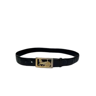 Celine Ceinture &agrave; boucle Cheval et Carrosse Pre-owned - Femme - Pre-owned - Noir - Taille: ONE Size